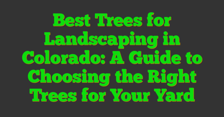 Best Trees For Landscaping In Colorado: A Guide To Choosing The Right ...