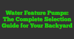 Water Feature Pumps: The Complete Selection Guide For Your Backyard